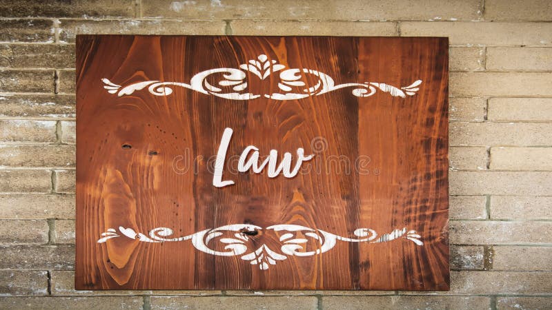 Street Sign to Law stock photo. Image of moral, injustice - 151167724