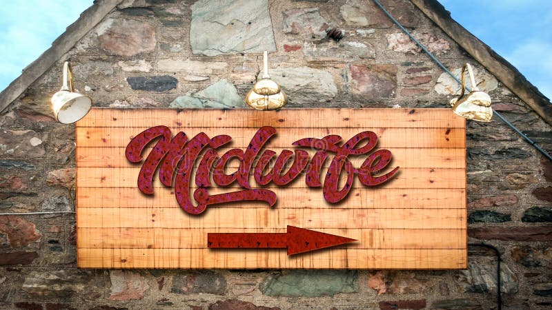 Street Sign to Midwife stock photo. Image of road, childbirth - 170907962