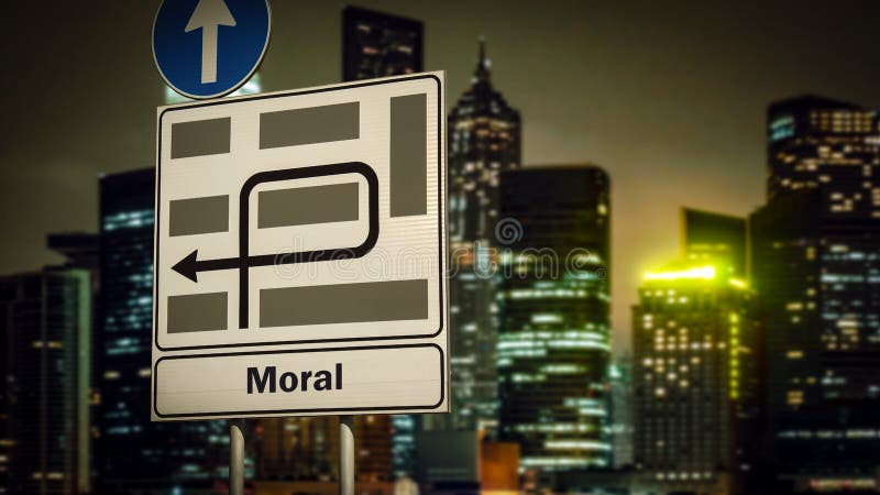 Street Sign to Moral stock photo. Image of shield, good - 246996102