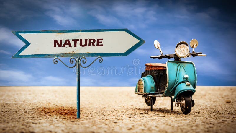 Street Sign to Nature stock photo. Image of ecology - 172634156