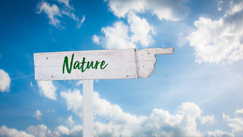Street Sign to Nature stock photo. Image of hiking, park - 184468638