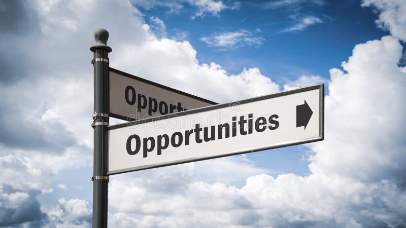 Street Sign To Opportunities Stock Image - Image of handicapped, shield ...