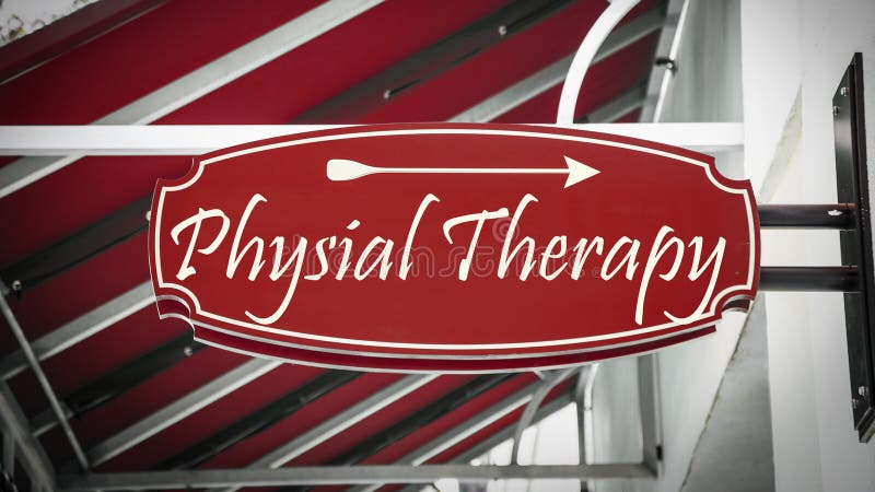 Street Sign To Physical Therapy Stock Image - Image of massaging, road ...
