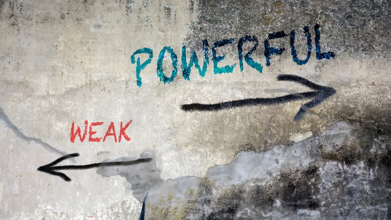 Street Sign To Powerful Versus Weak Stock Image - Image of ...