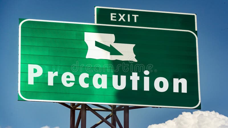 Street Sign to Precaution stock photo. Image of secure - 179844276