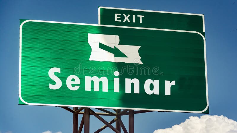 Street Sign to Seminar stock illustration. Illustration of study ...