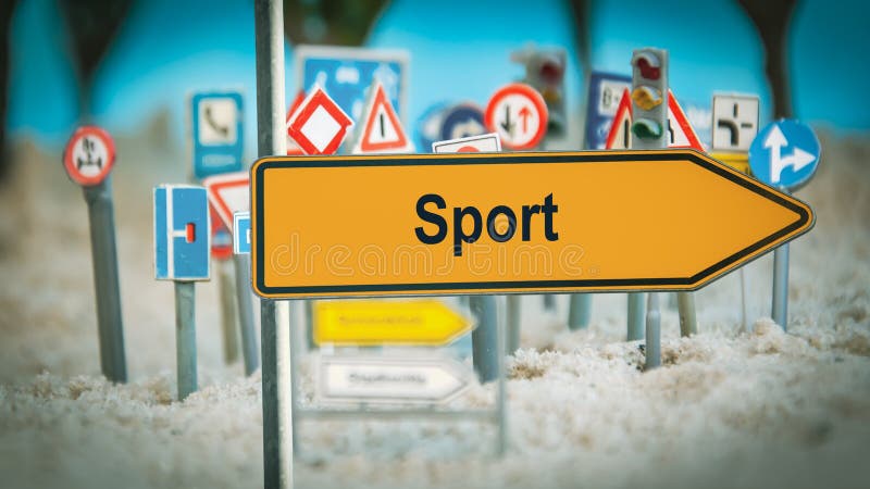 Street Sign to Sport stock photo. Image of street, muscle - 191137672