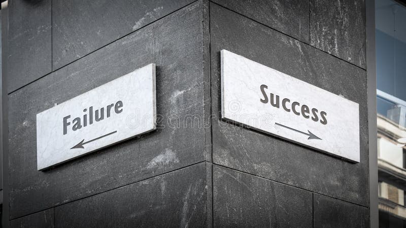 Street Sign To Success Versus Failure Stock Image - Image of shield ...