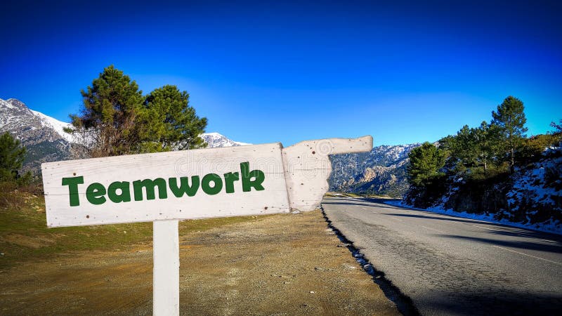 Street Sign to Teamwork stock image. Image of group - 150685893