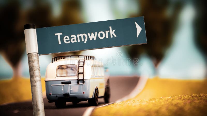 Street Sign to Teamwork stock photo. Image of blackening - 154050664