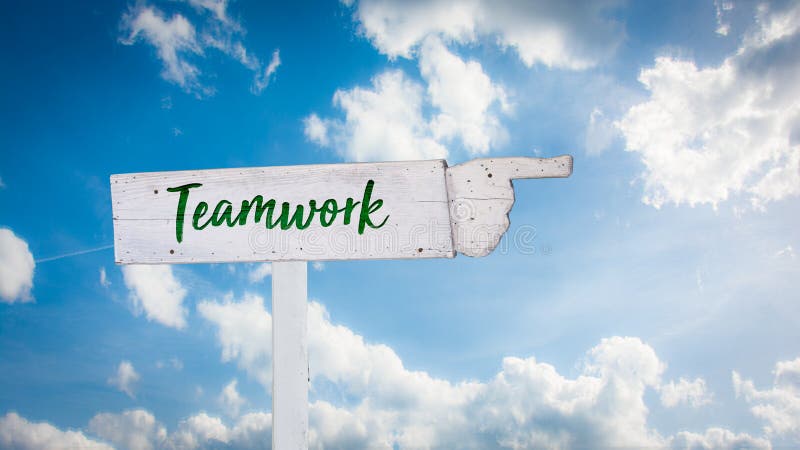 Street Sign to Teamwork stock photo. Image of motivation - 179844376