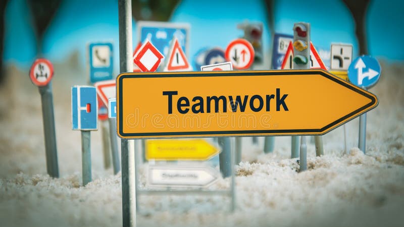 Street Sign to Teamwork stock photo. Image of holding - 186935506