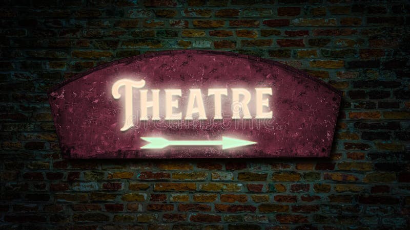 Street Sign to Theatre stock photo. Image of open, direction - 254774992