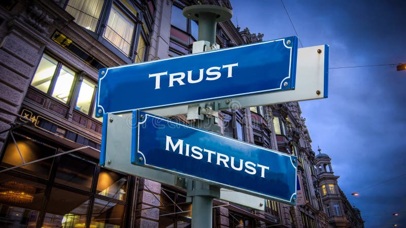 Street Sign To Trust Versus Mistrust Stock Image - Image of true ...
