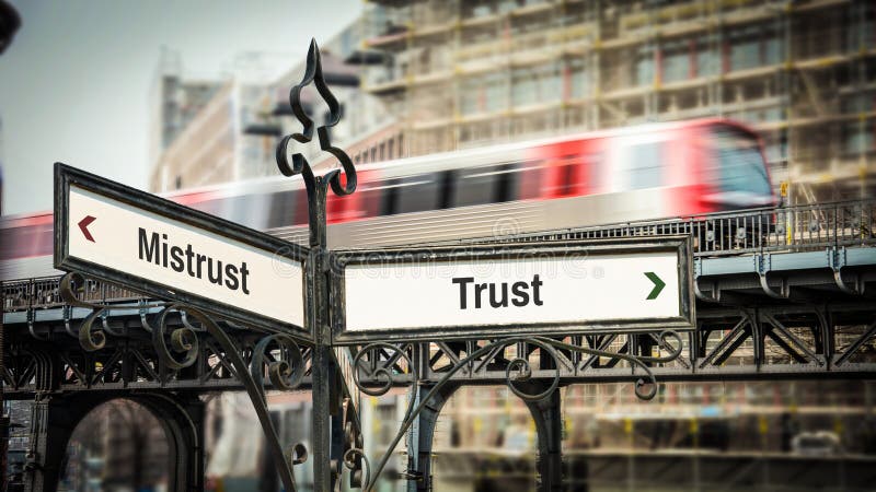 Street Sign To Trust Versus Mistrust Stock Photo - Image of cheat, shit ...