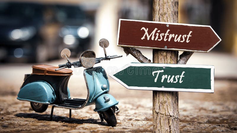 Street Sign To Trust Versus Mistrust Stock Photo - Image of mistrust ... Street Sign To Trust Versus Mistrust Stock Photo - Image of mistrust ...
