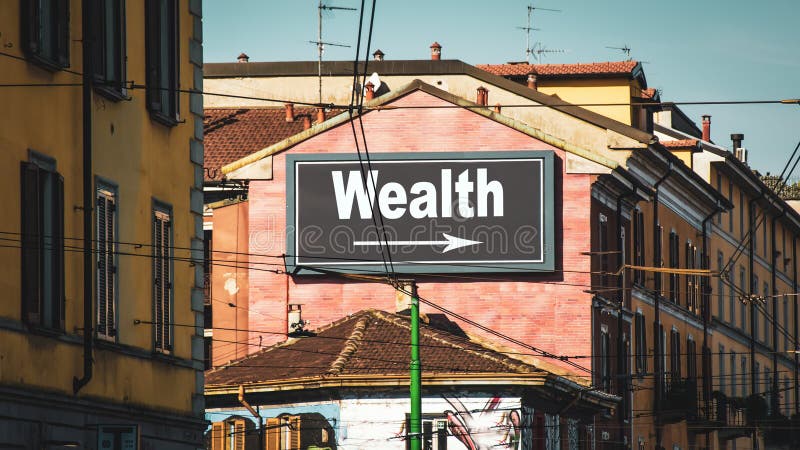 Street Sign to Wealth stock image. Image of direction - 172633947