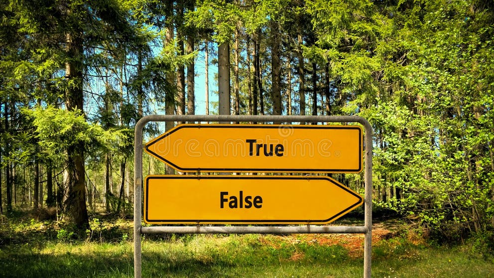 Street Sign True Versus False Stock Photo - Image of analysis, true ...