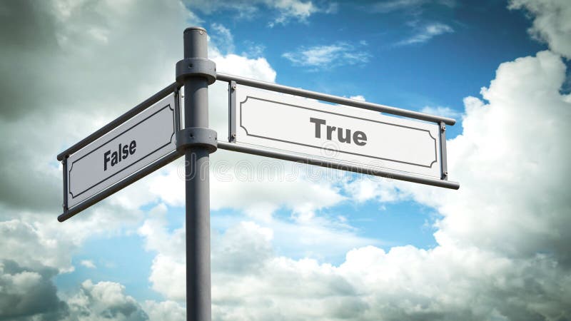 Street Sign True Versus False Stock Image - Image of fail, useless ...