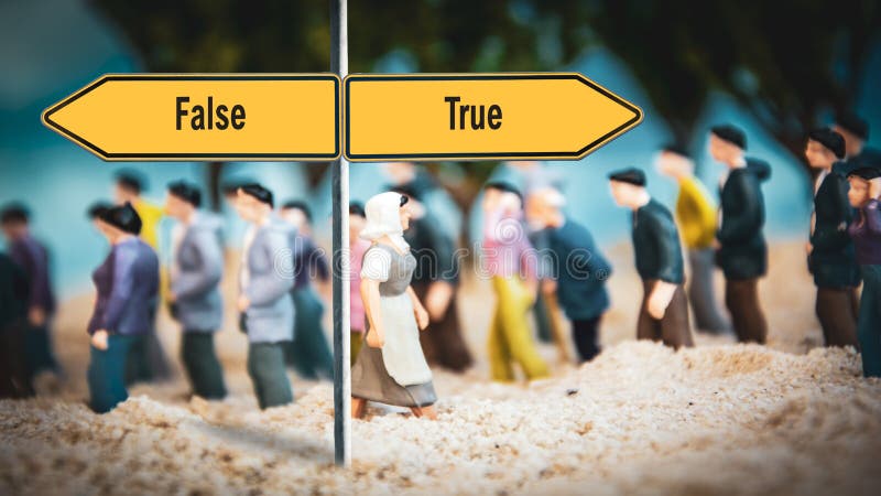 Street Sign True Versus False Stock Photo - Image of rejection, fail ...