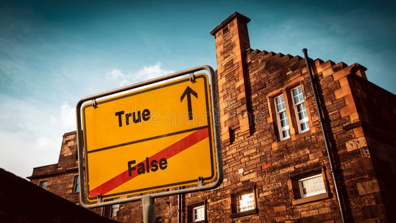 Street Sign True Versus False Stock Photo - Image of error, analysis ...