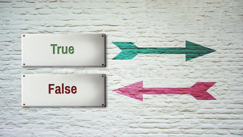 Street Sign True Versus False Stock Illustration - Illustration of fail ...