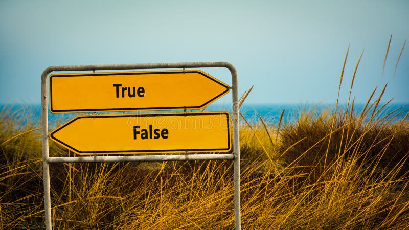 Street Sign True Versus False Stock Illustration - Illustration of ...