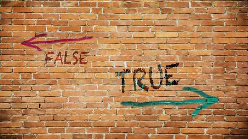 Street Sign True Versus False Stock Image - Image of road, shield ...