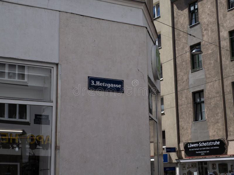 Street Sign in Vienna: Hetzgasse, Austria Editorial Photography - Image ...