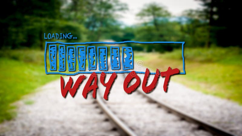 Street Sign WAY OUT stock image. Image of direction - 223414141