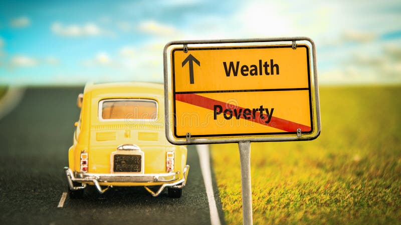 Street Sign Wealthy Versus Poverty Stock Image - Image of deprivation ...