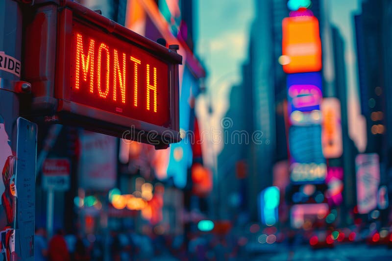 A Street Sign with the Word Month Stock Photo - Image of signage, word ...