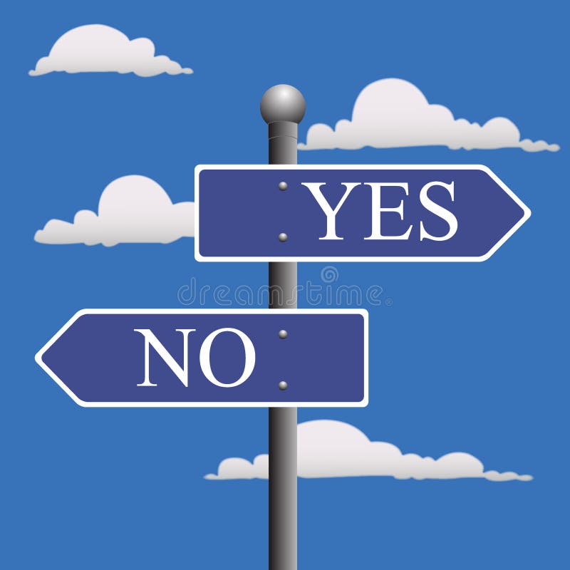 Street, sign, yes, no stock vector. Illustration of contemplation ...