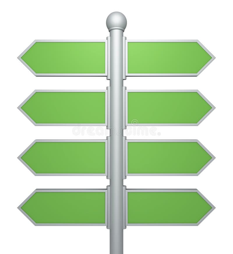 Street Signpost Multiple Blank Stock Illustration - Illustration of ...