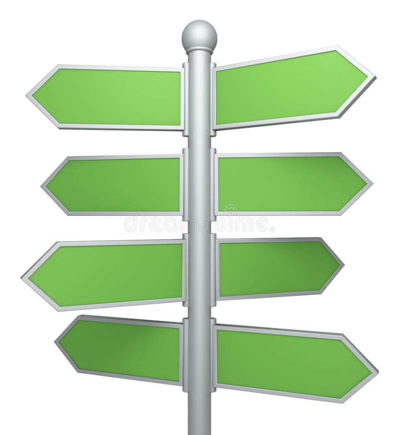White Directional Sign Post Stock Illustration - Illustration of ...