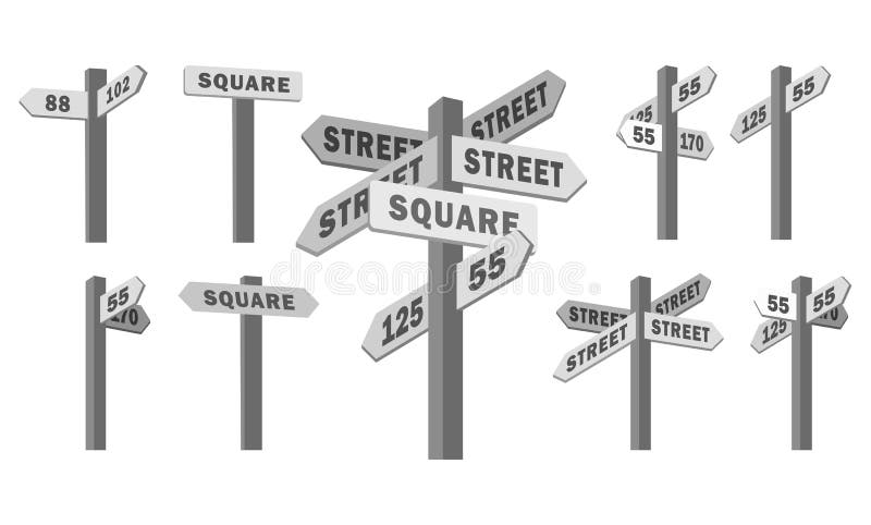 Street signs of arrows stock vector. Illustration of guidance - 85096722