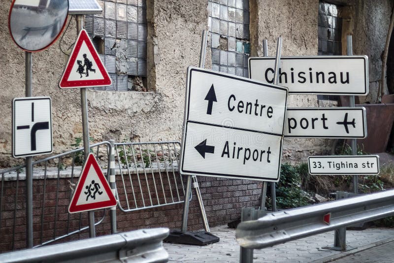 Street signs in Chisinau stock photo. Image of penalty - 78060384