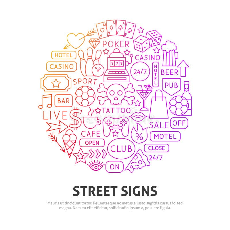 Street Signs Circle Concept Stock Vector - Illustration of control ...
