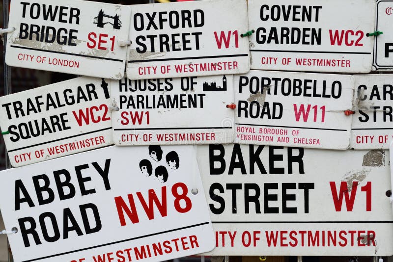 Street signs stock image. Image of group, street, england - 52501101