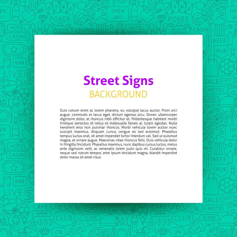 Street Signs Paper Template Stock Vector - Illustration of food ...