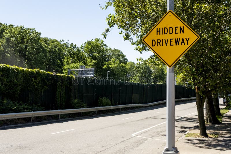 Hidden Driveway Sign stock image. Image of hidden, sign - 6515633