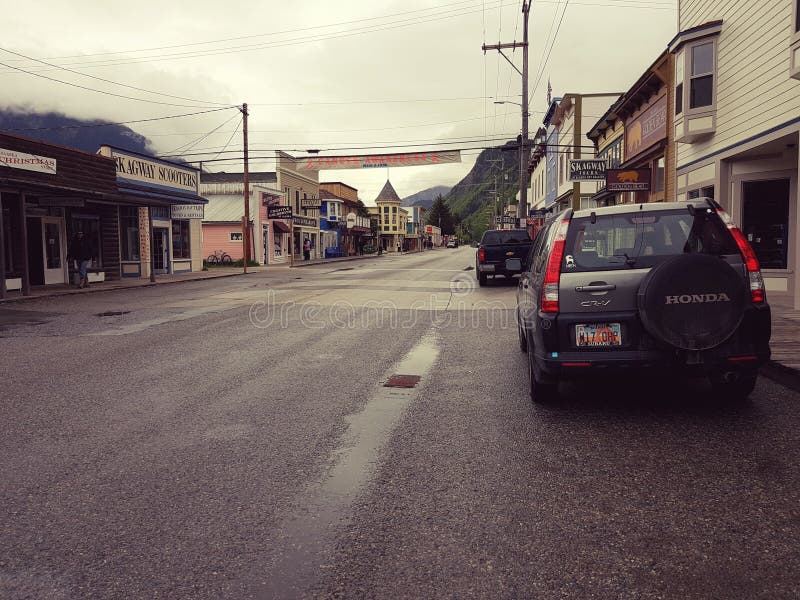 Street of Skagway Alaska America Editorial Photo - Image of street ...
