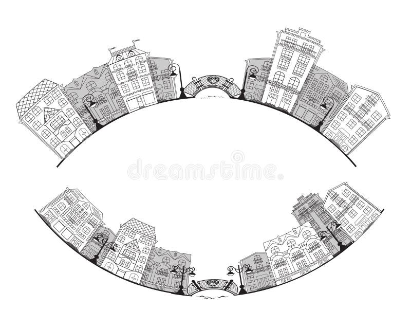 The street of a small town stock vector. Illustration of contemporary ...