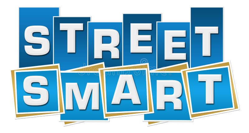 Street Smart Blue Squares Stripes Stock Illustration - Illustration of ...