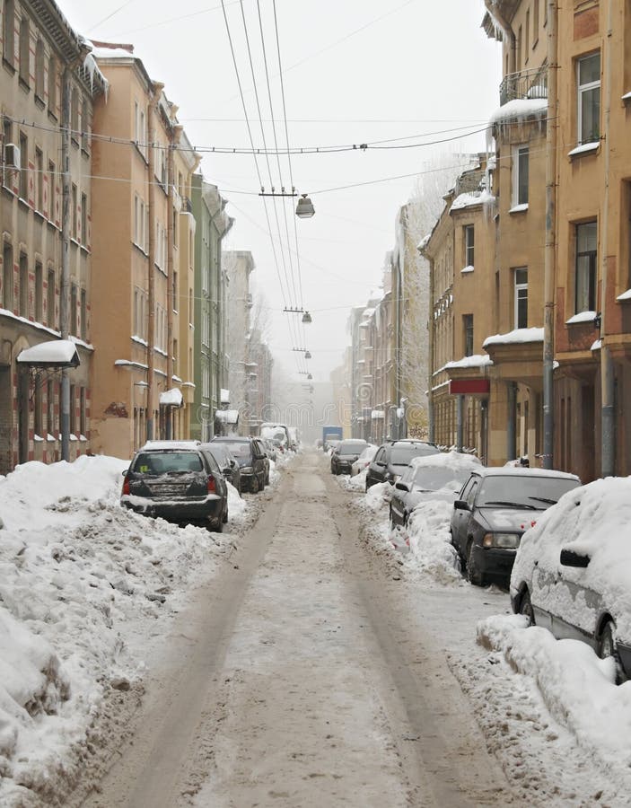 Snowy Street, St.Leonards-on-Sea Editorial Photography - Image of road ...