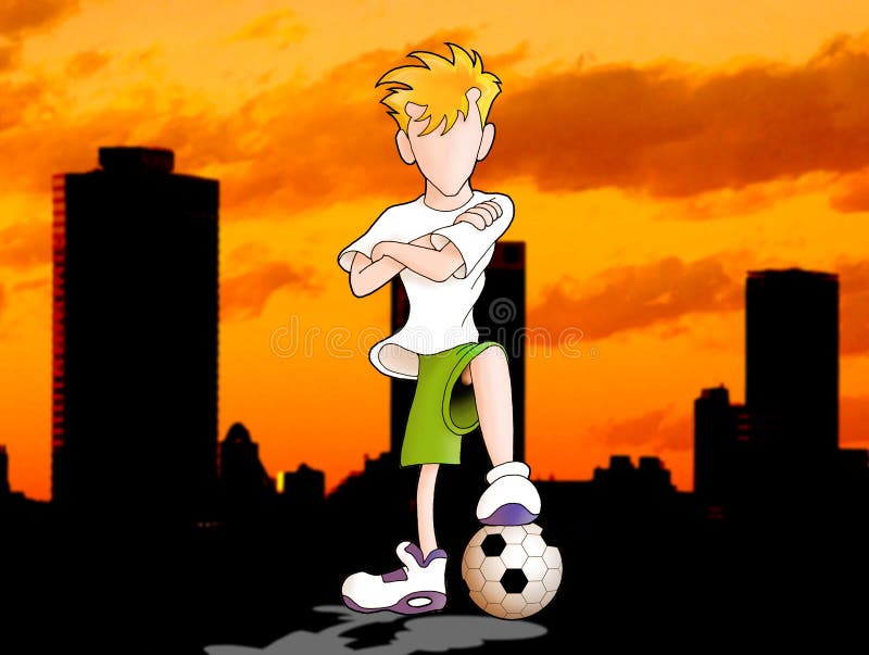 Street soccer player stock illustration. Illustration of football - 4695864