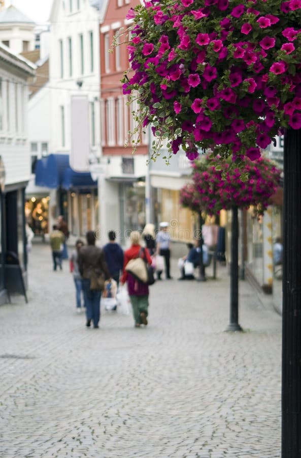 Street of Stavanger stock image. Image of pink, walking - 2991085