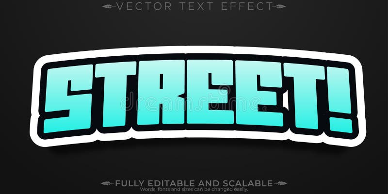 Street Sticker Text Effect, Editable Cool Modern Font Style Stock ...