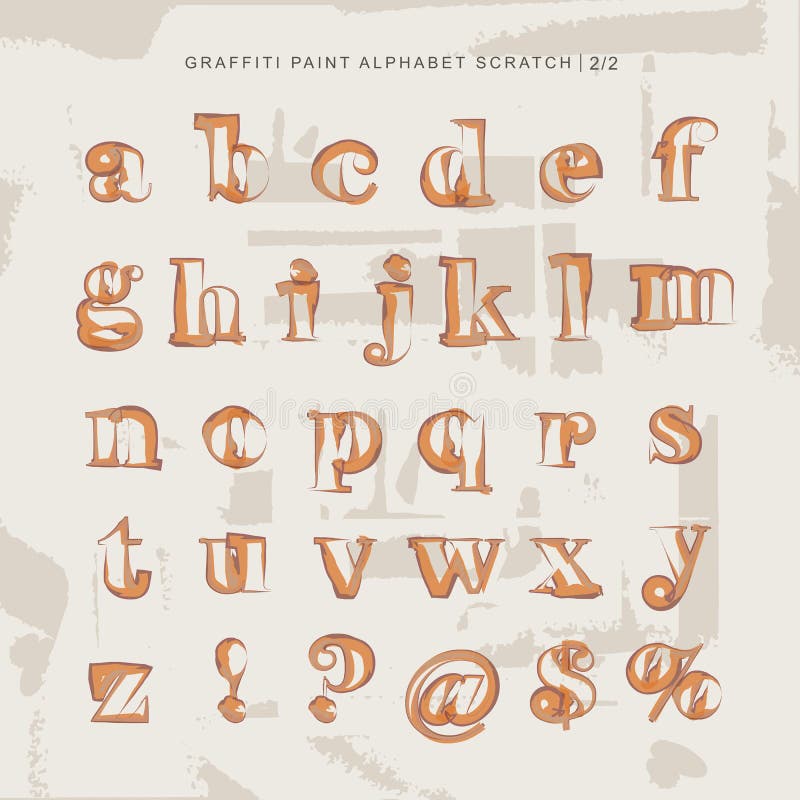 Street Style Paint Graffiti Alphabet Scratch. Stock Vector ...