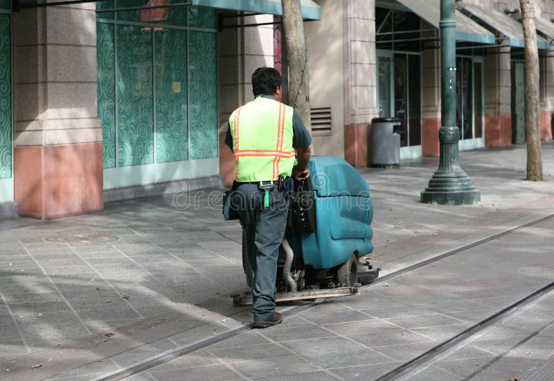 Street Sweeper stock photo. Image of store, worker, architecture - 1152040